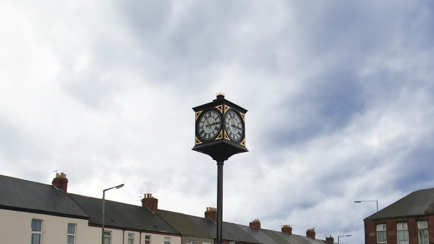Four Sided Pillar Clock | Outdoor Clocks